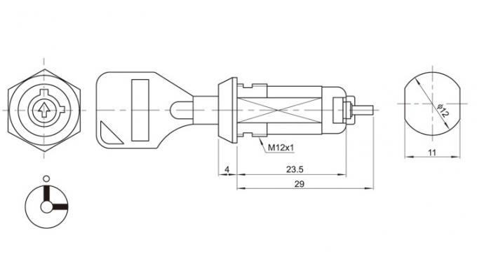 Small Tubular key switch lock/Mini Tubular Key switch lock
