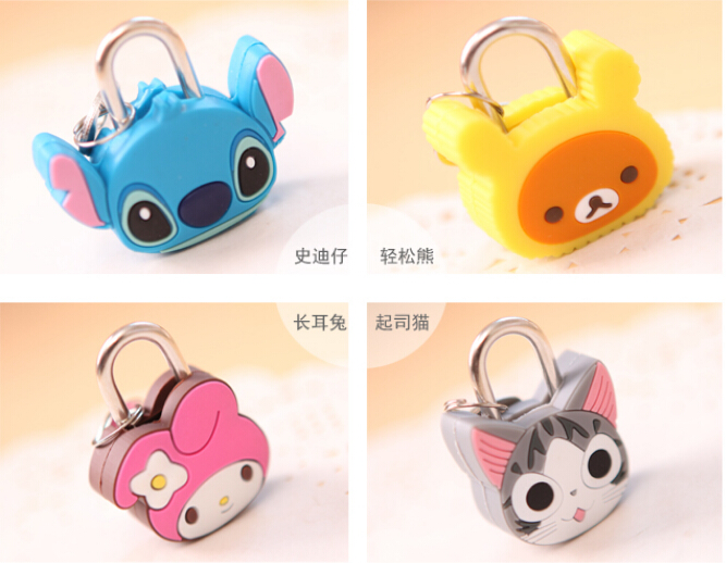 Fashion Cute Cartoon Lock Animal Padlock Silicone Mini Lock for Diary