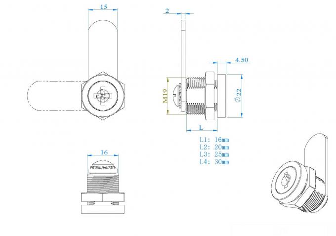 Round Face Cam Locks with Hook Cam