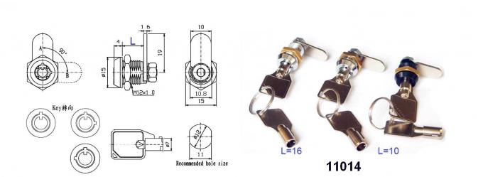 4 Radial Pins Tubular Small Cam Lock