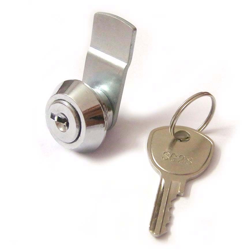 Zinc Alloy Flat Key Cam lock for POS Cash Drawer Lock with Brass Key